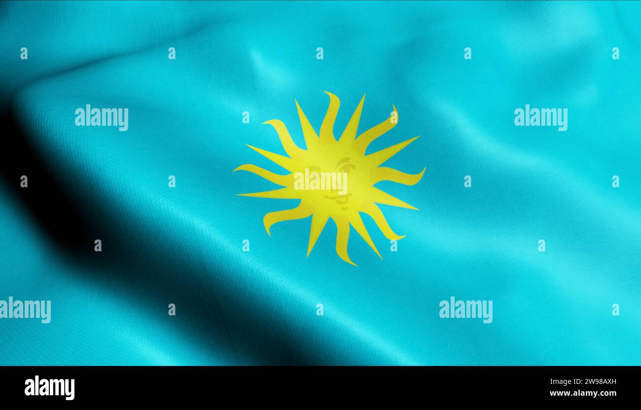 3D Illustration of a waving Slovenian city flag of Koper Stock Photo ...