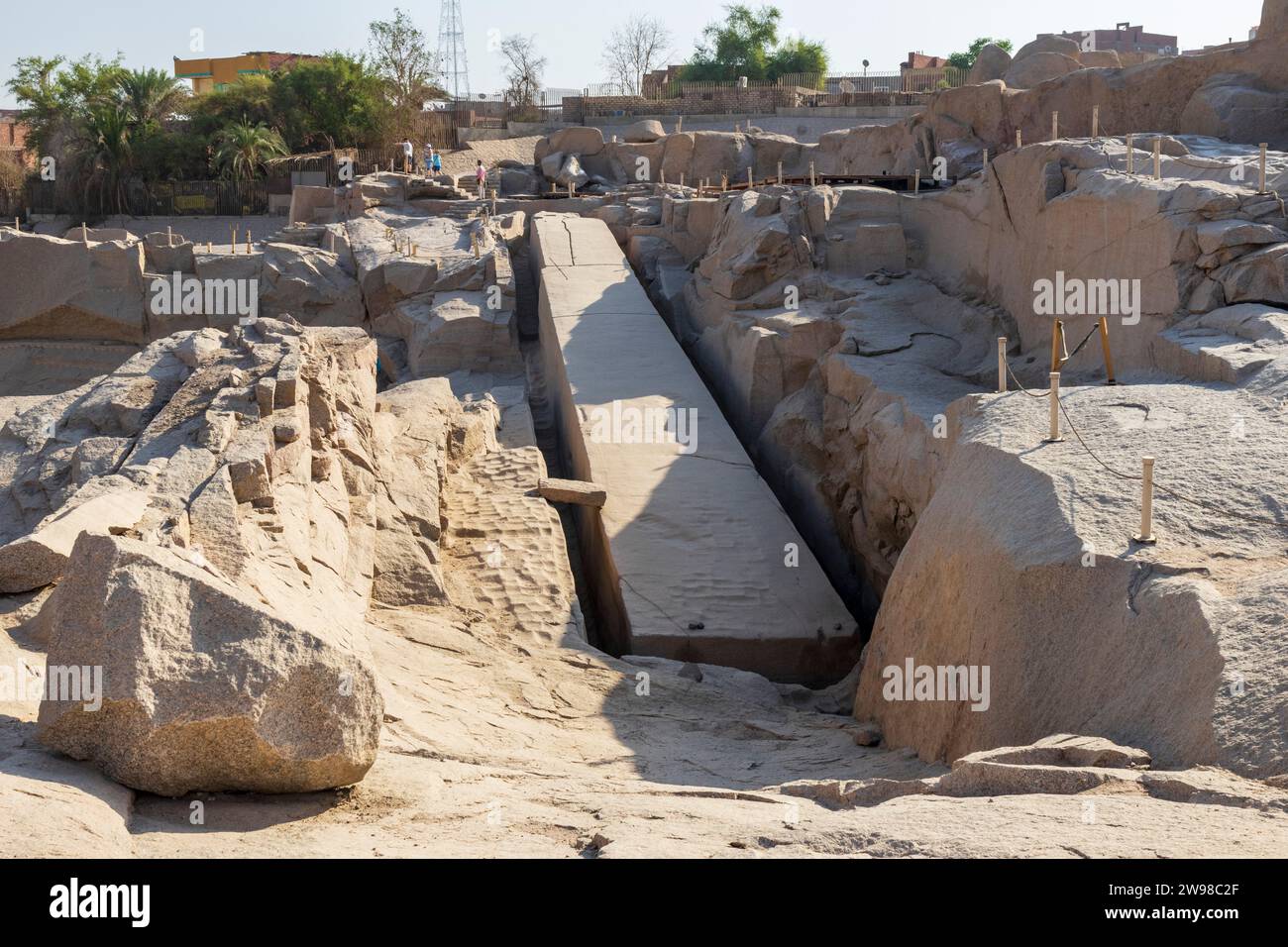 Unfinished obelisk with scoop marks, rose granite, quarry, Aswan, Egypt ...