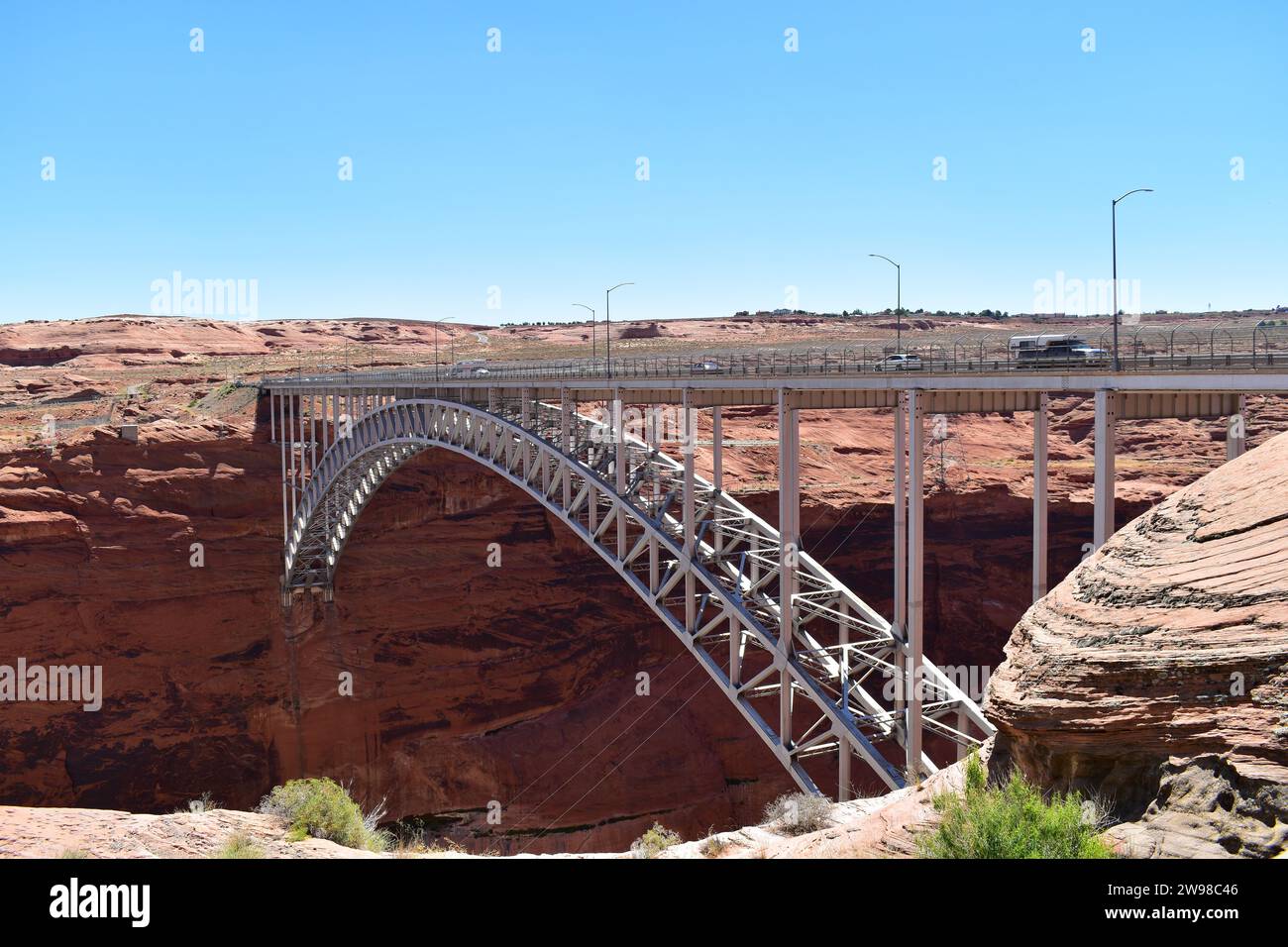 View of the Glen Canyon Dam Bridge built over the Colorado River Stock ...
