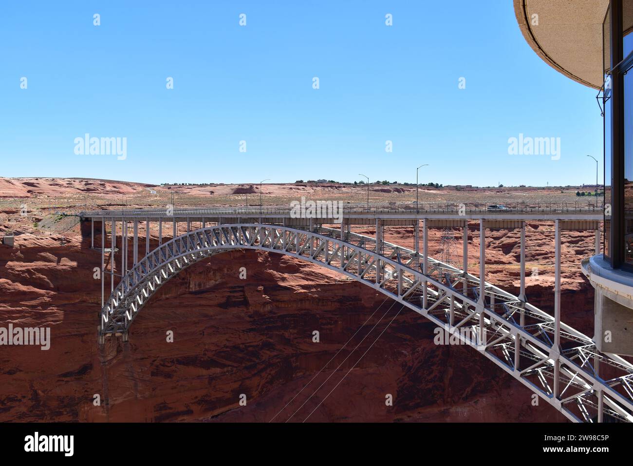 View of the Glen Canyon Dam Bridge built over the Colorado River Stock ...