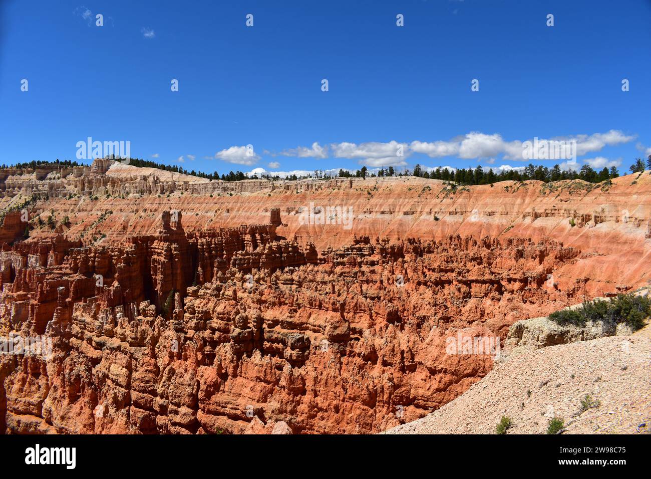View of the beautiful red sandstone scenery and jagged peaks on the ...
