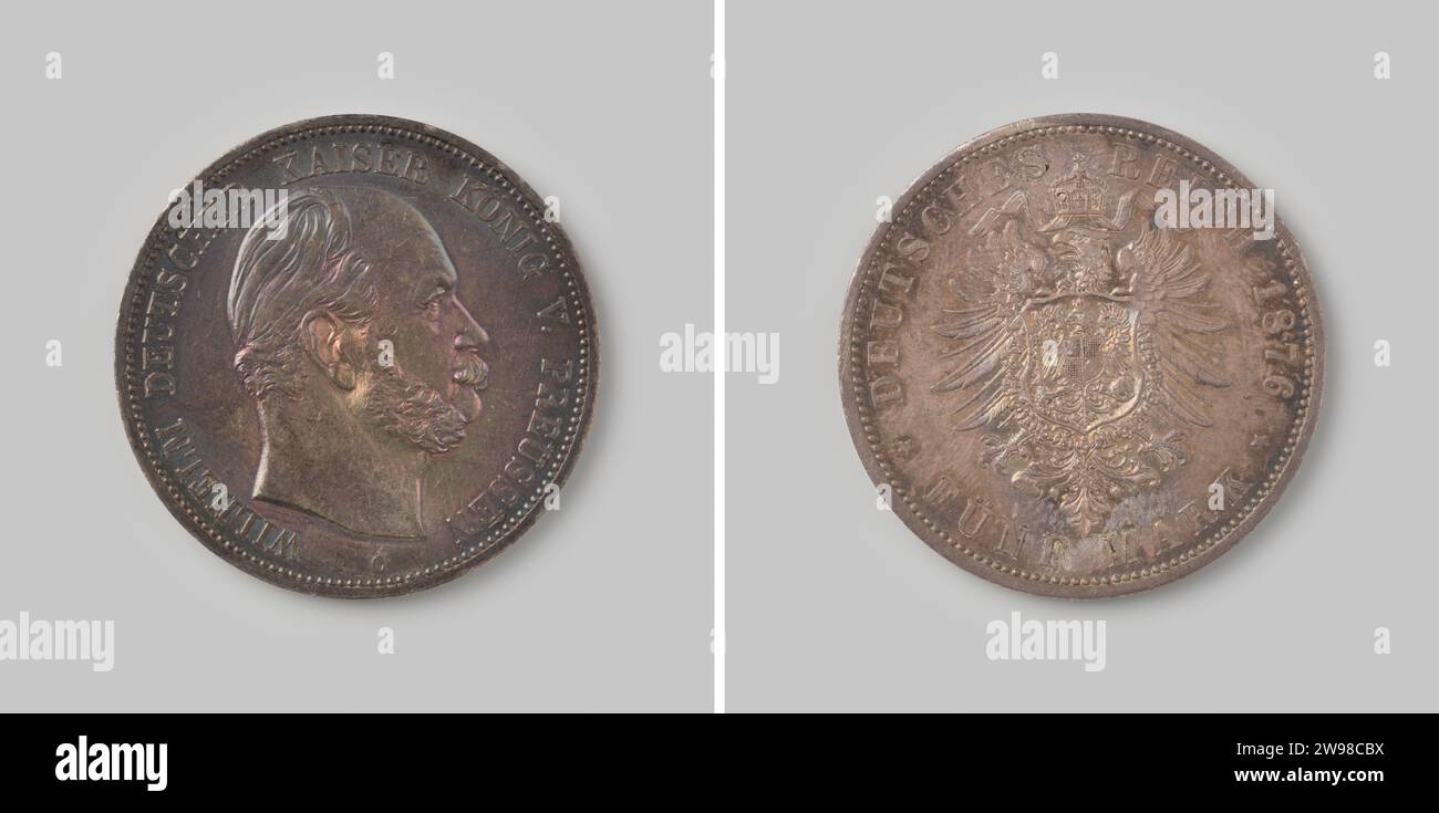 5 Mark from the German Empire, Prussia of Wilhelm I, 1876 ,, 1876 coin ...