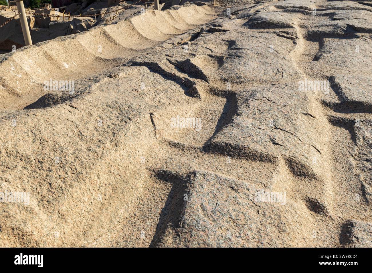 Scoop marks at the unfinished obelisk, rose granite, quarry, Aswan ...