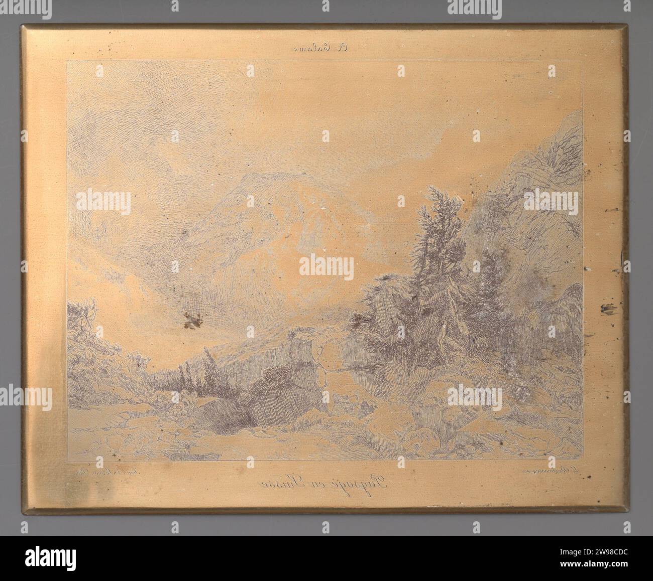 Landscape in Switzerland, 1863 - 1880 Paris steel (alloy) etching Stock ...
