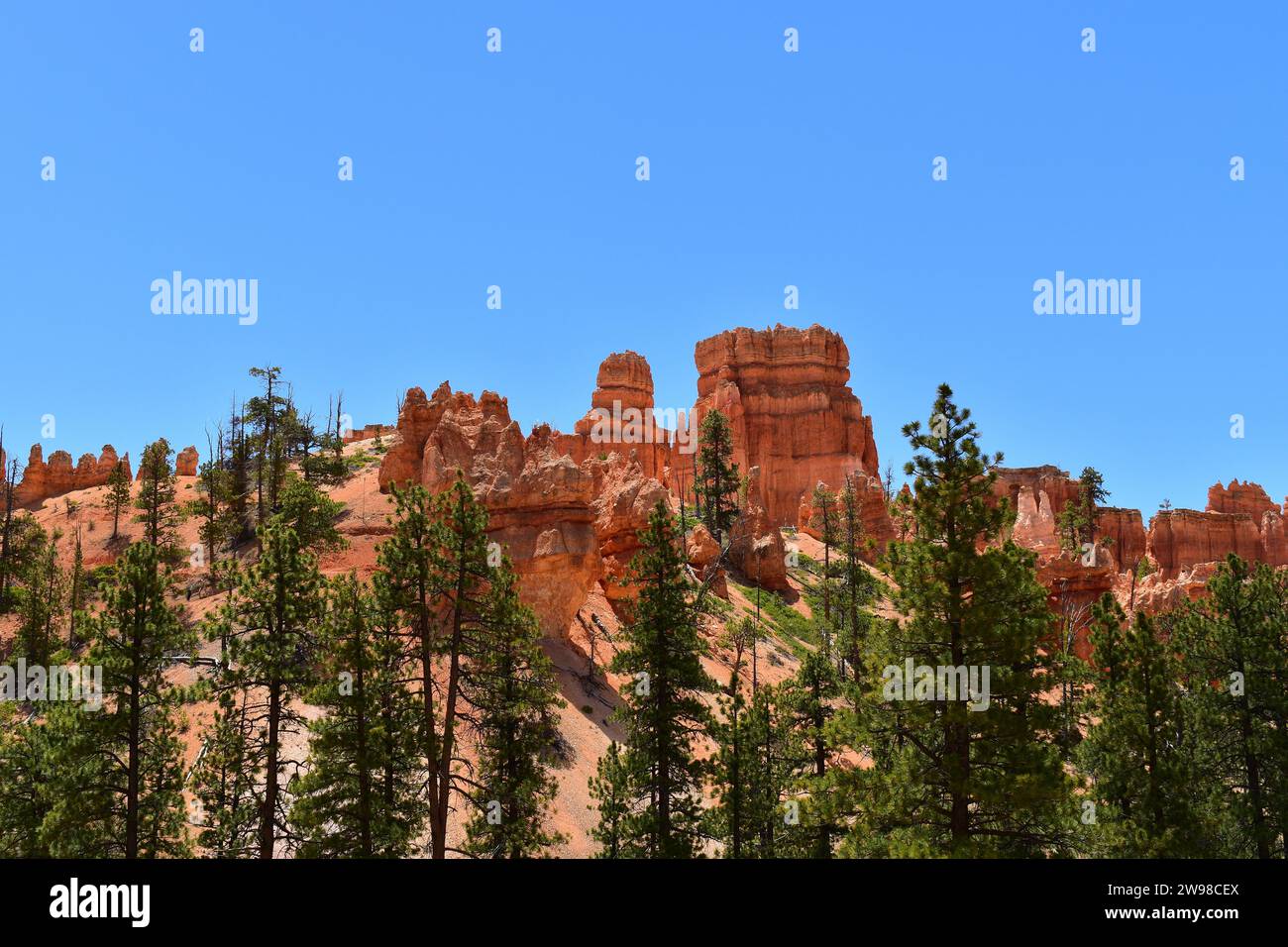 View of the beautiful red sandstone scenery and jagged peaks on the ...