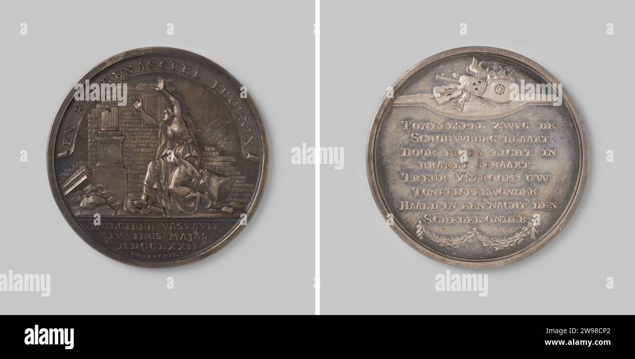 Brand from the Stadsschouwburg in Amsterdam 1772, Theodorus Victor van ...