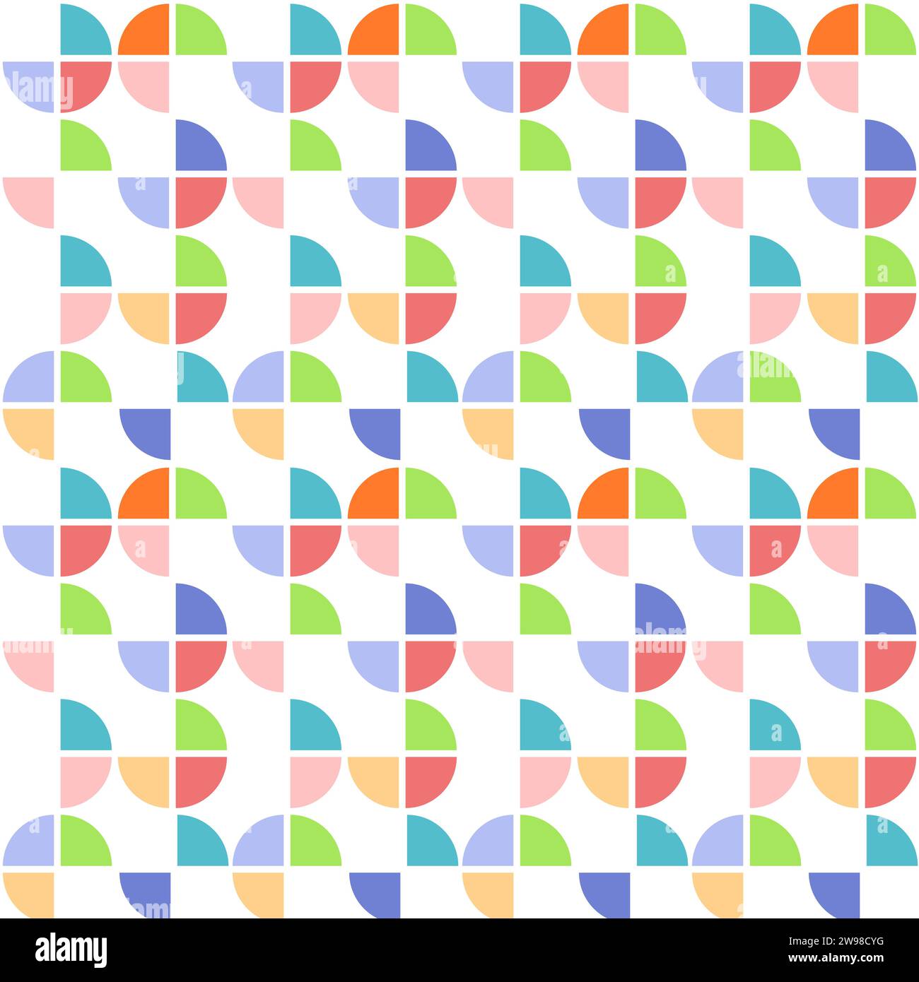 Abstract shapes seamless pattern in flat retro style. Geometric ...