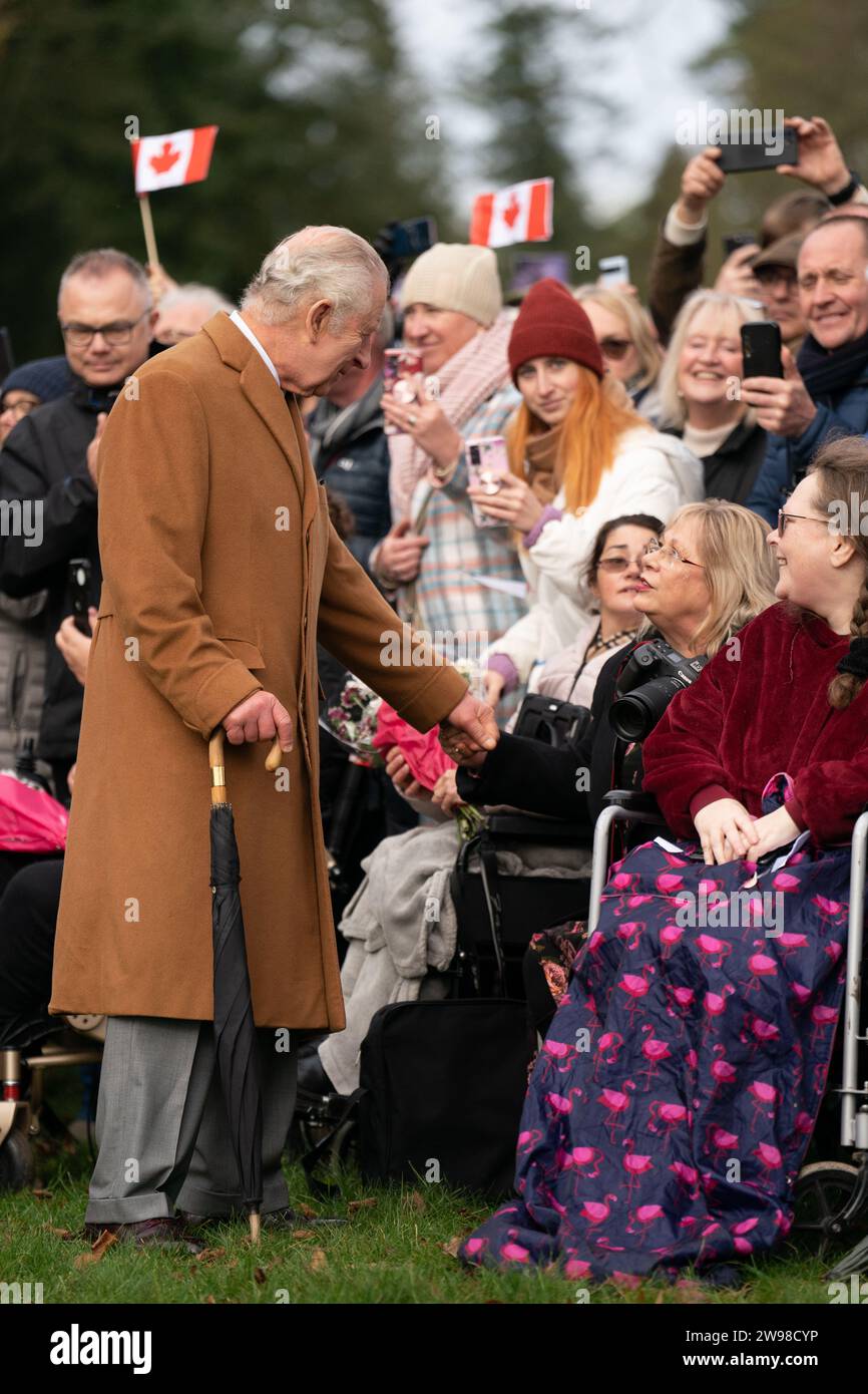 King Charles III meets well-wishers after attending the Christmas Day ...