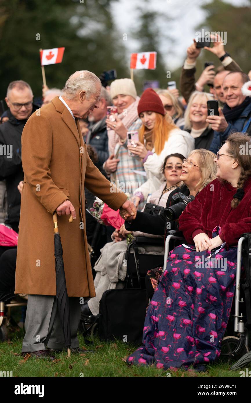 King Charles III meets well-wishers after attending the Christmas Day ...
