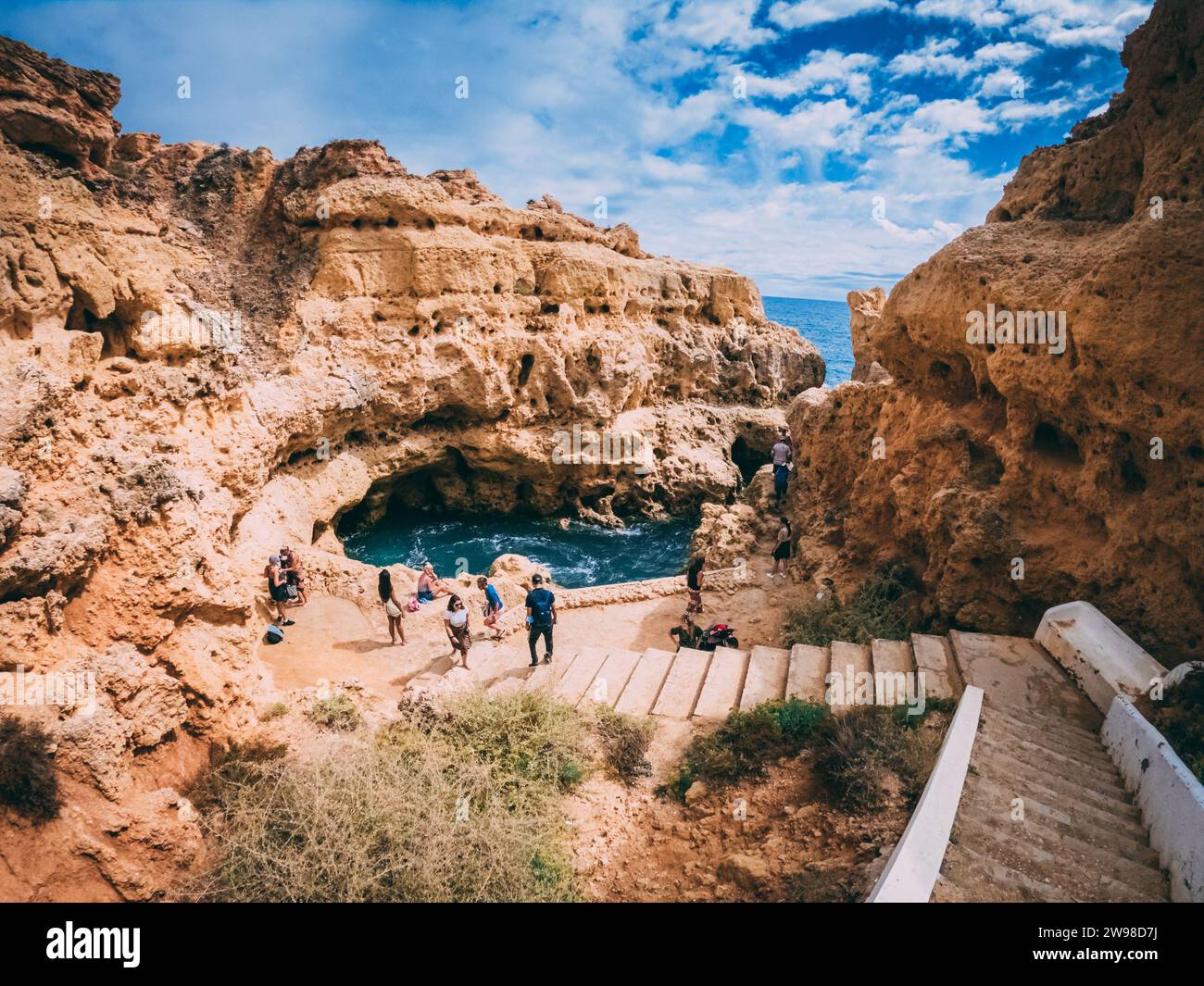 Algar Seco natural monument near Carvoeiro in Portugal. Karst landscape ...