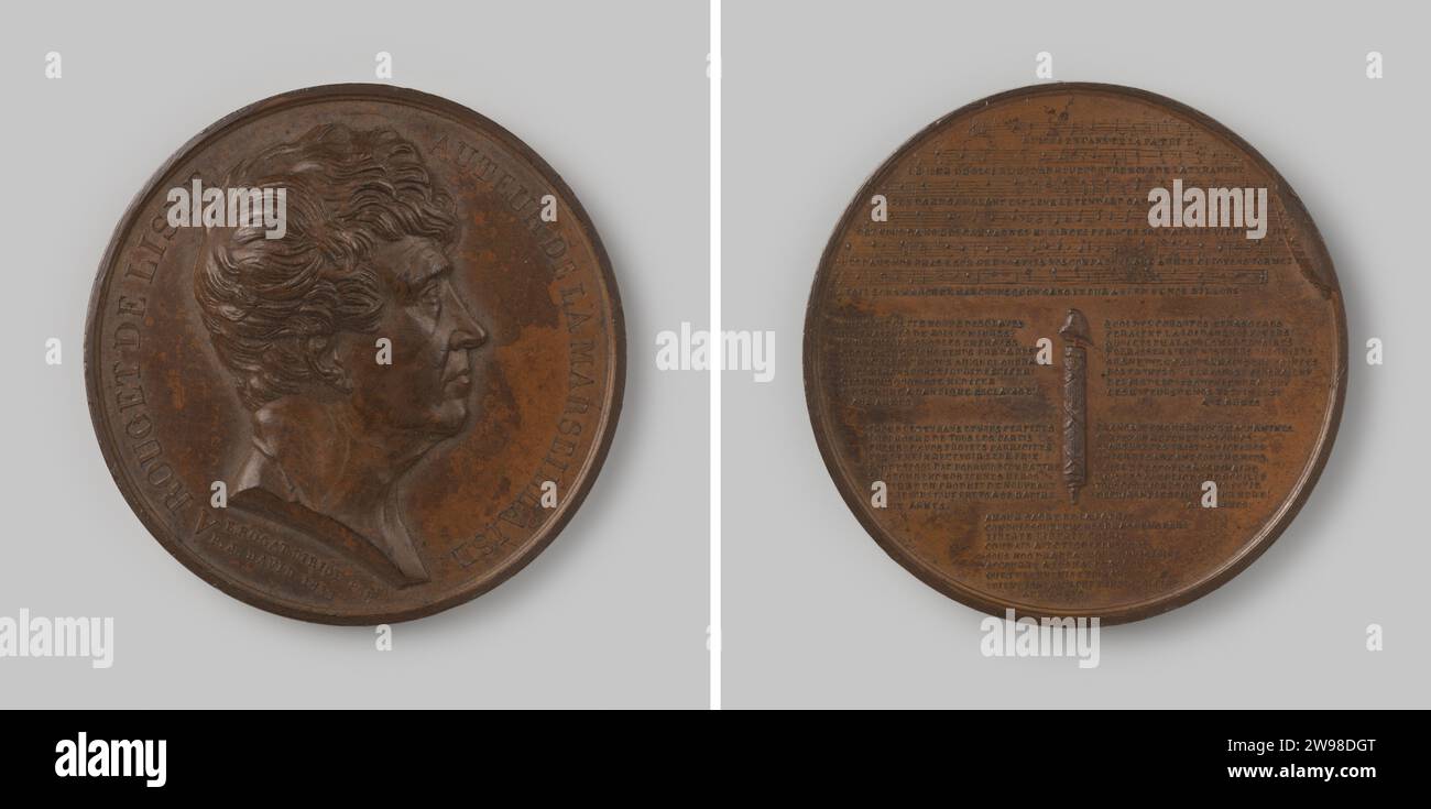 Death of C.J. Rouget de Lisle, writer of the Marseillaise, 1836, Emile ...