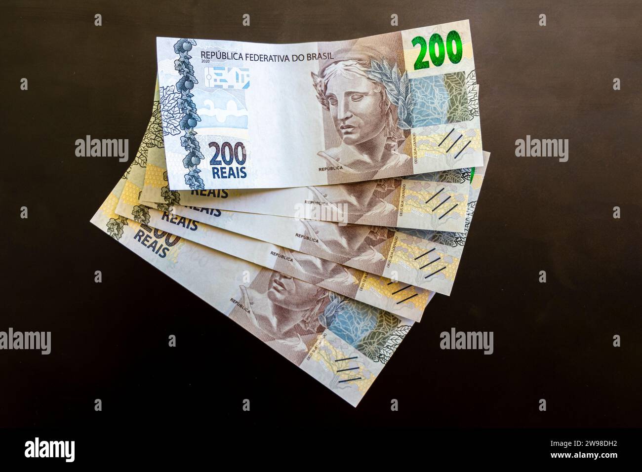 Be Rich With Money In Brazil. 200 Brazilian Banknotes Reaís Real R$ BRL ...
