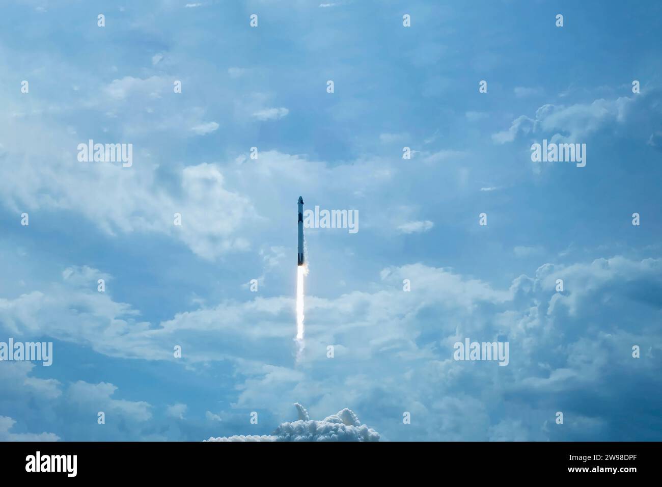 Rocket launch into space. Elements of this image furnished by NASA ...