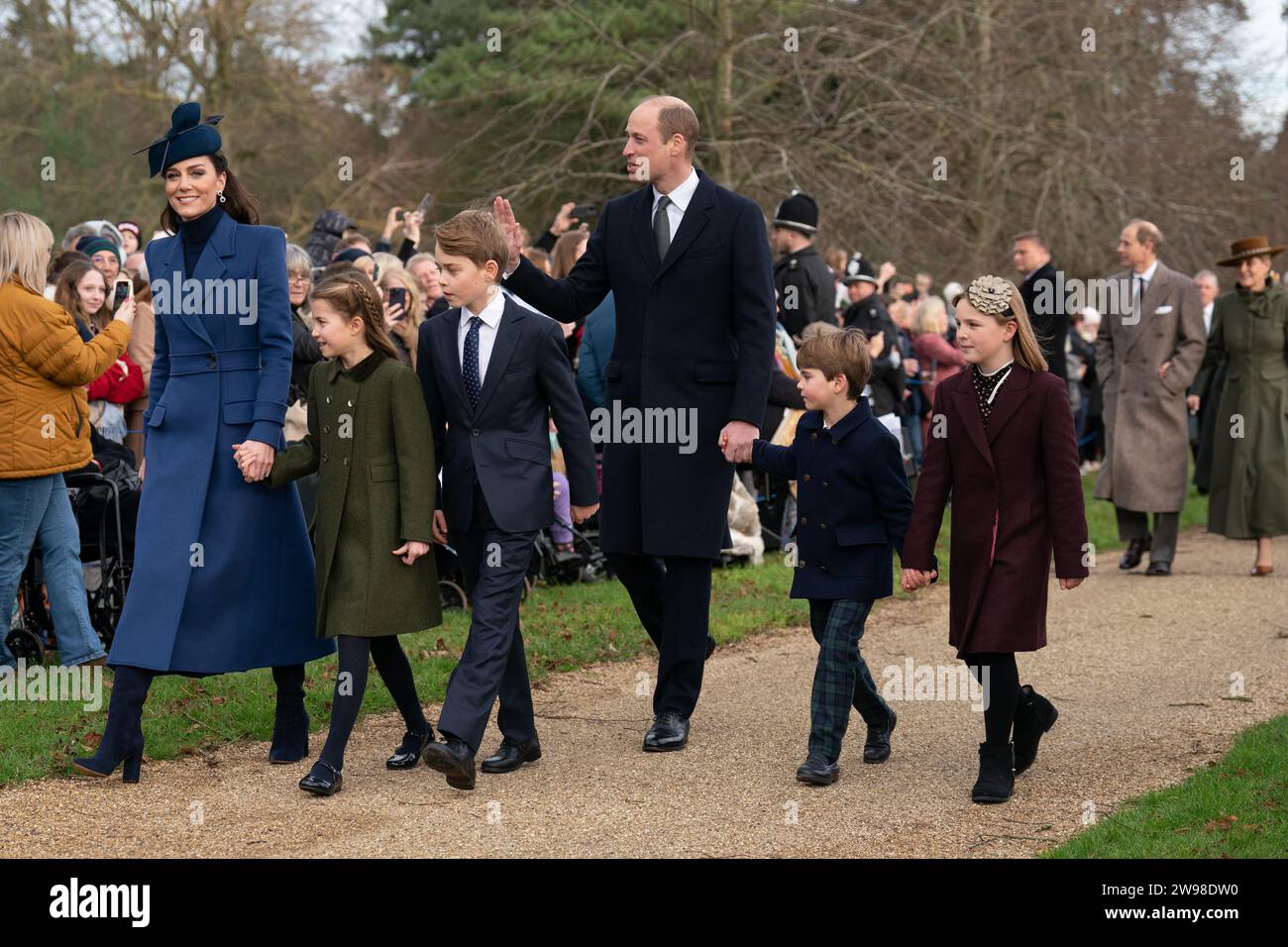 (left to right) The Princess of Wales, Princess Charlotte, Prince George, the Prince of Wales ...