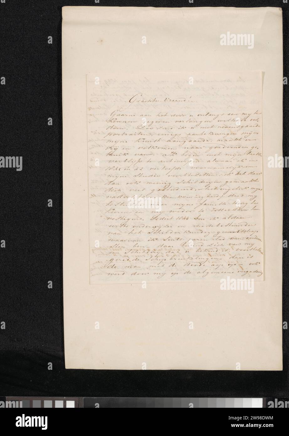Letter to Anonymous, Jan Hendrik van de Laar, 1850 letter Rotterdam ...