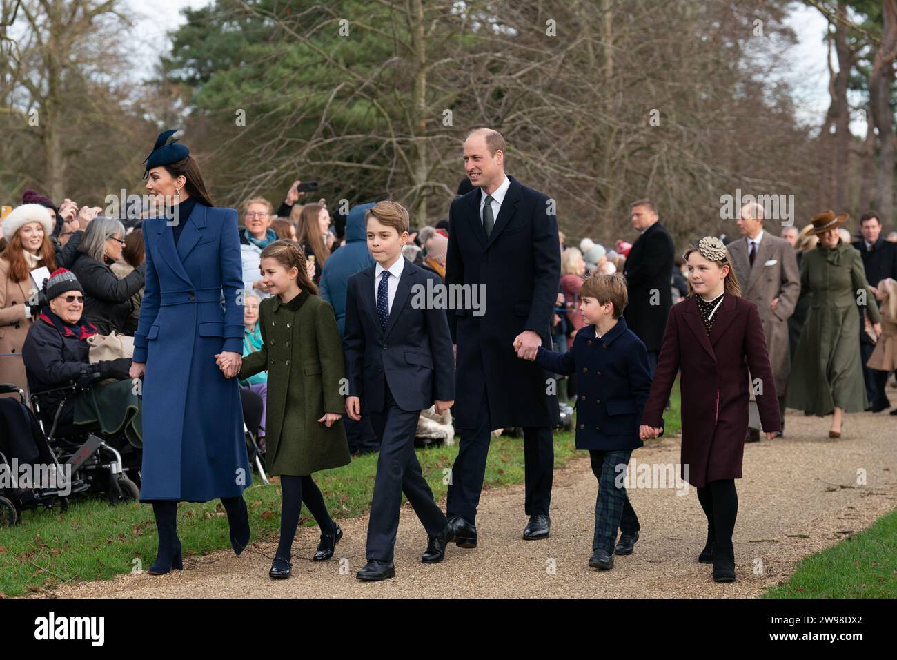(left to right) The Princess of Wales, Princess Charlotte, Prince George, the Prince of Wales ...