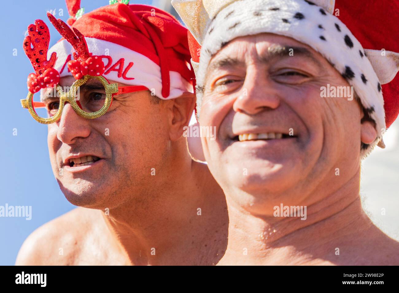 Barcelona, Barcelona, Spain. 25th Dec, 2023. People dressed as Santa ...
