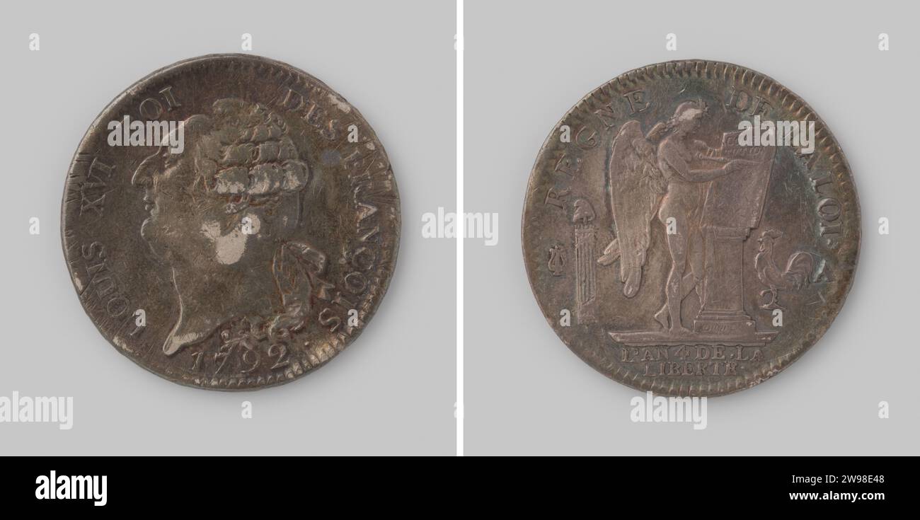 ECU or 6 Livres from France by Louis XVI, 1792 ,, 1792 coin Silver coin ...