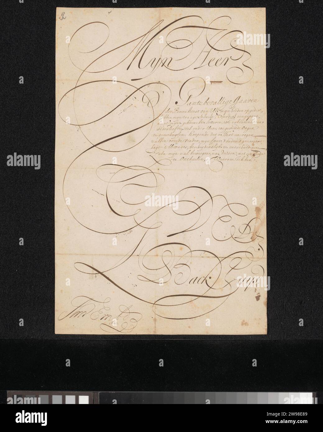 Letter to Anonymous, Ludolf Bakhuysen, 1663 letter Emden paper. ink ...