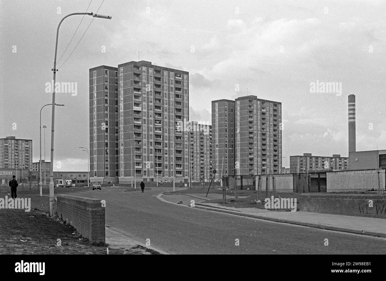 Tower Blocks, street, Ballymun, Dublin, Republic of Ireland Stock Photo ...