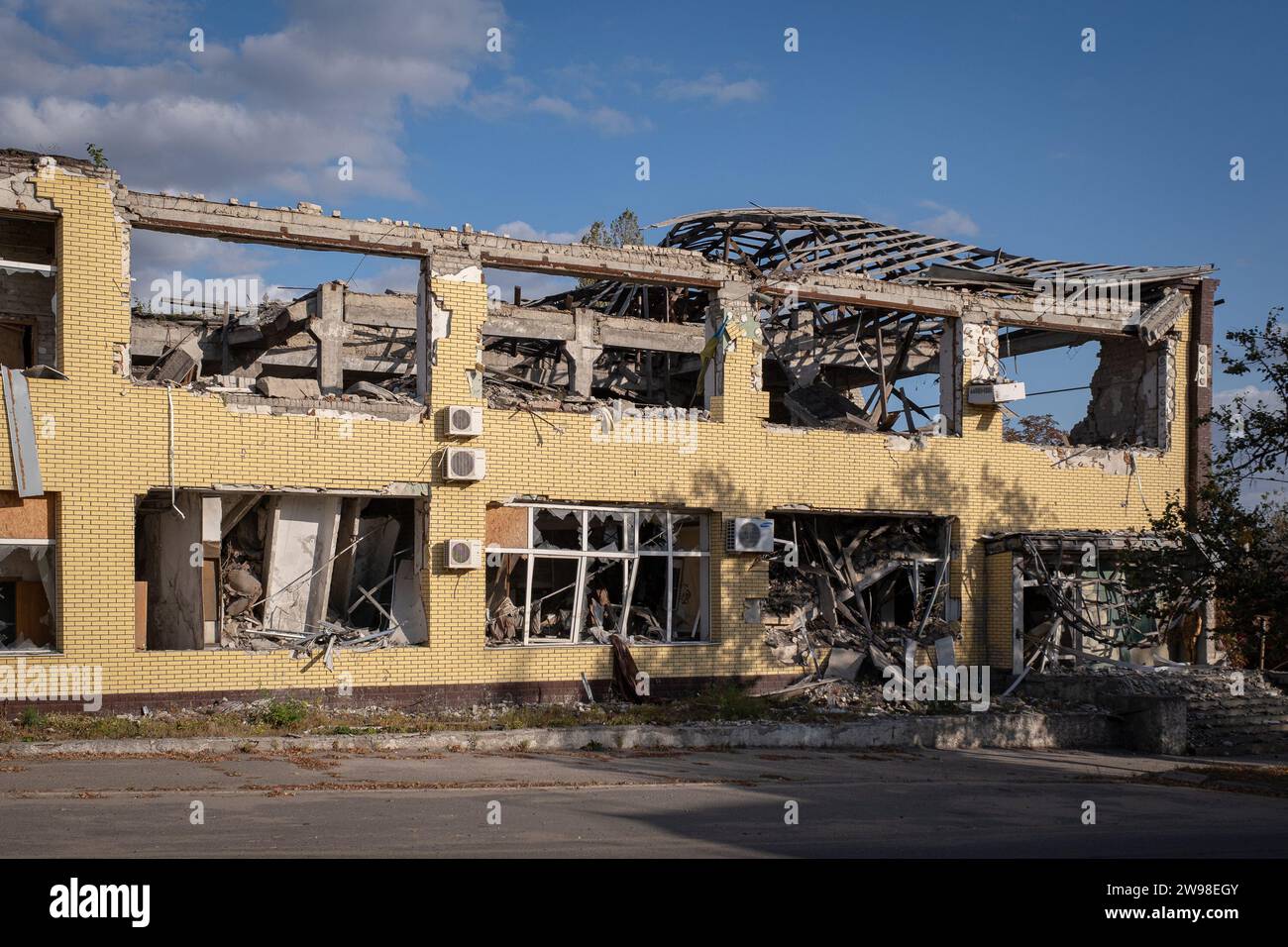 A bombed-out hotel. On 10th September 2023, the Ukrainian authorities ...