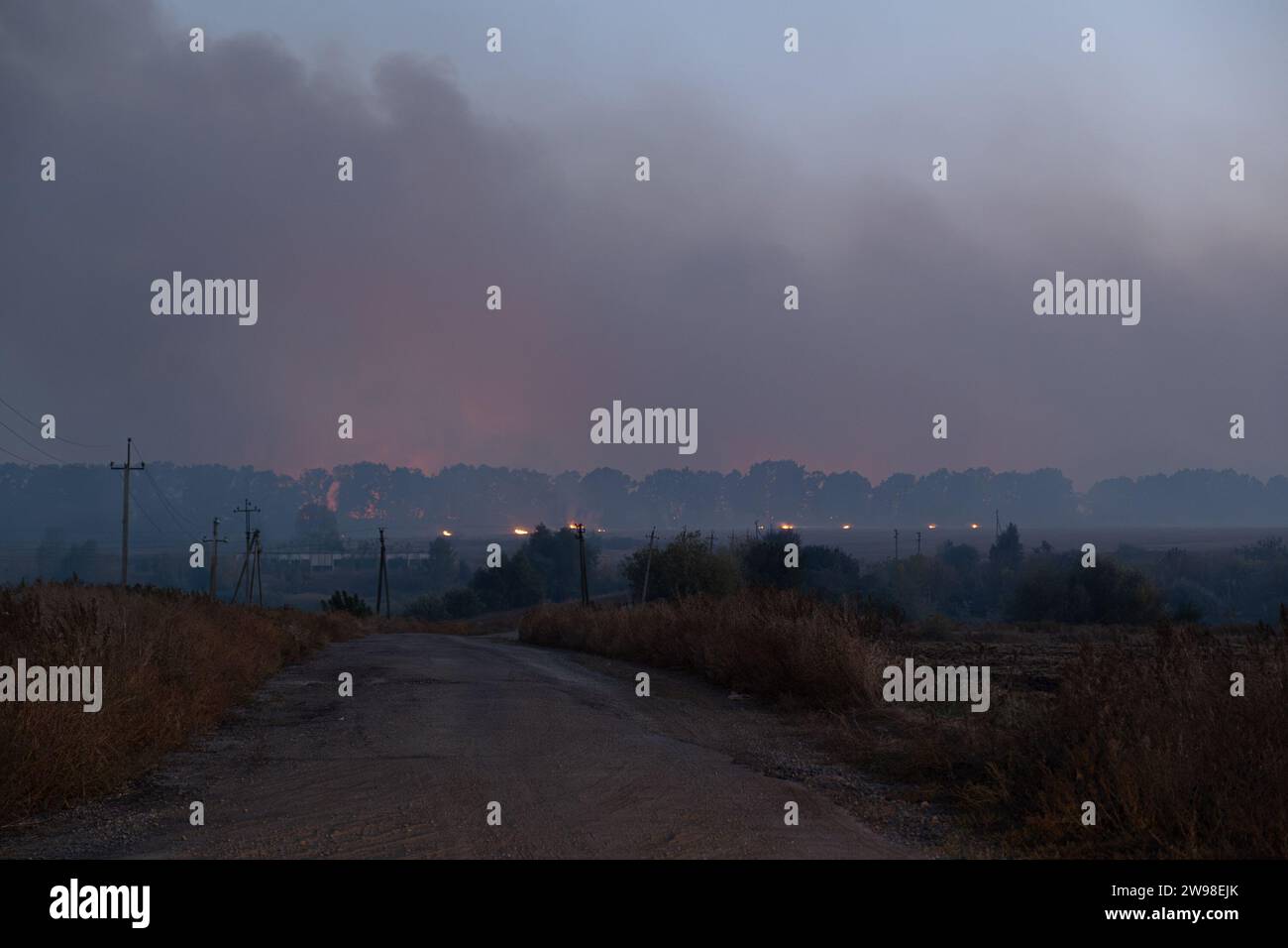Burning fields near Kupiansk. The cause of the spread of the fire was ...