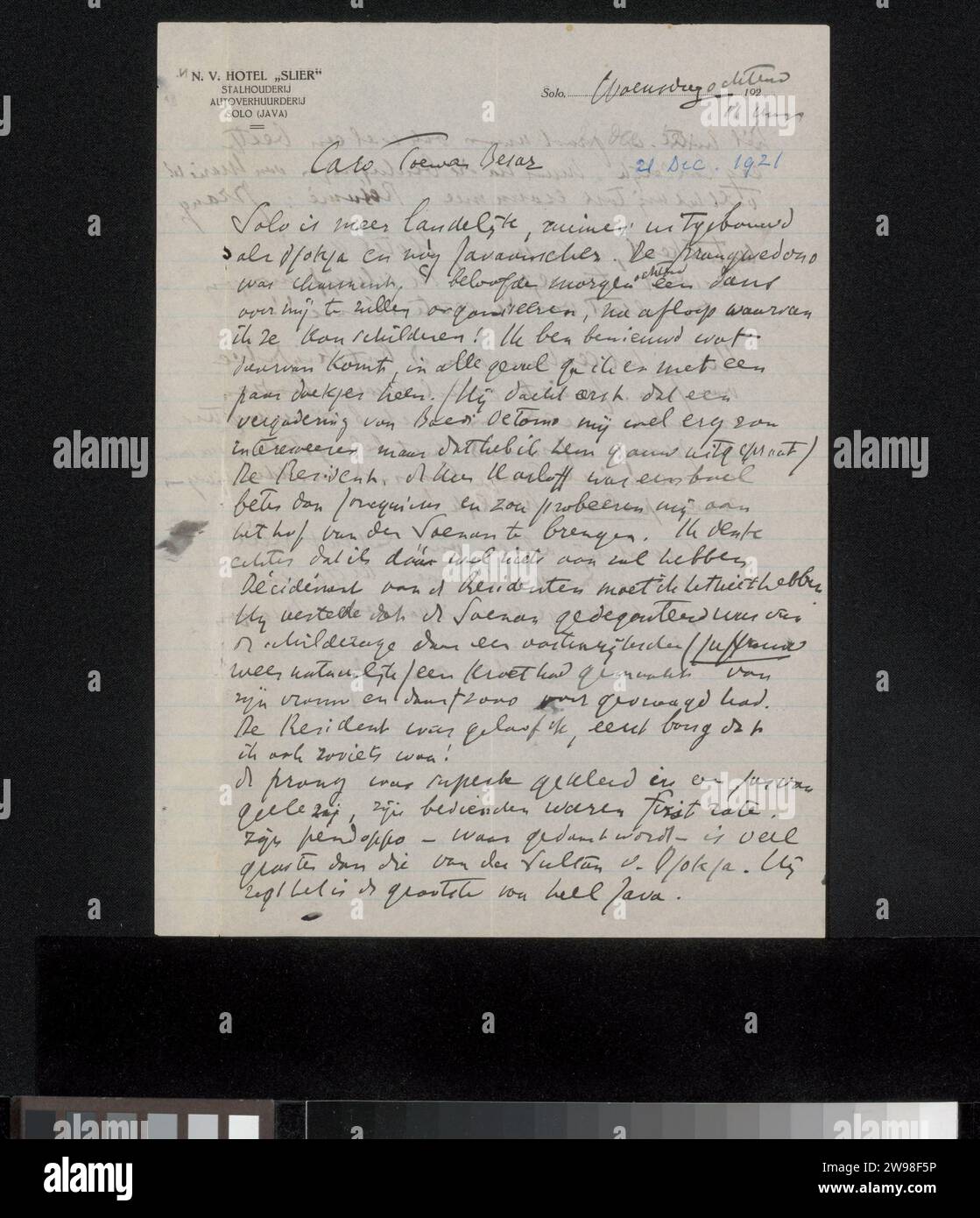 Letter to Anna Dorothe Dirks and Jan Veth, Isaac Israels, 1920 - 1925 ...