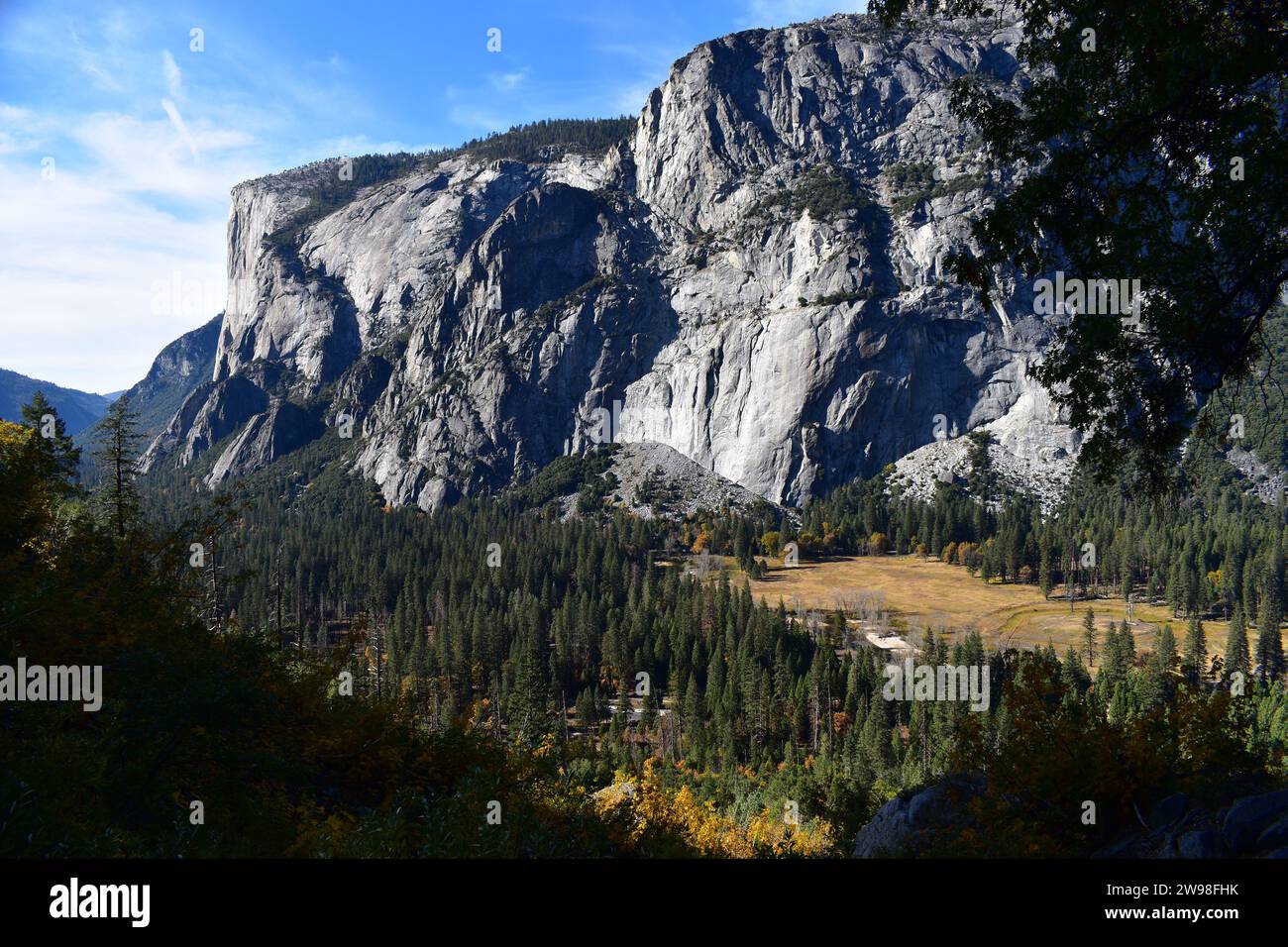 Scenic views of Yosemite Valley as seen from the mountainside on Four ...