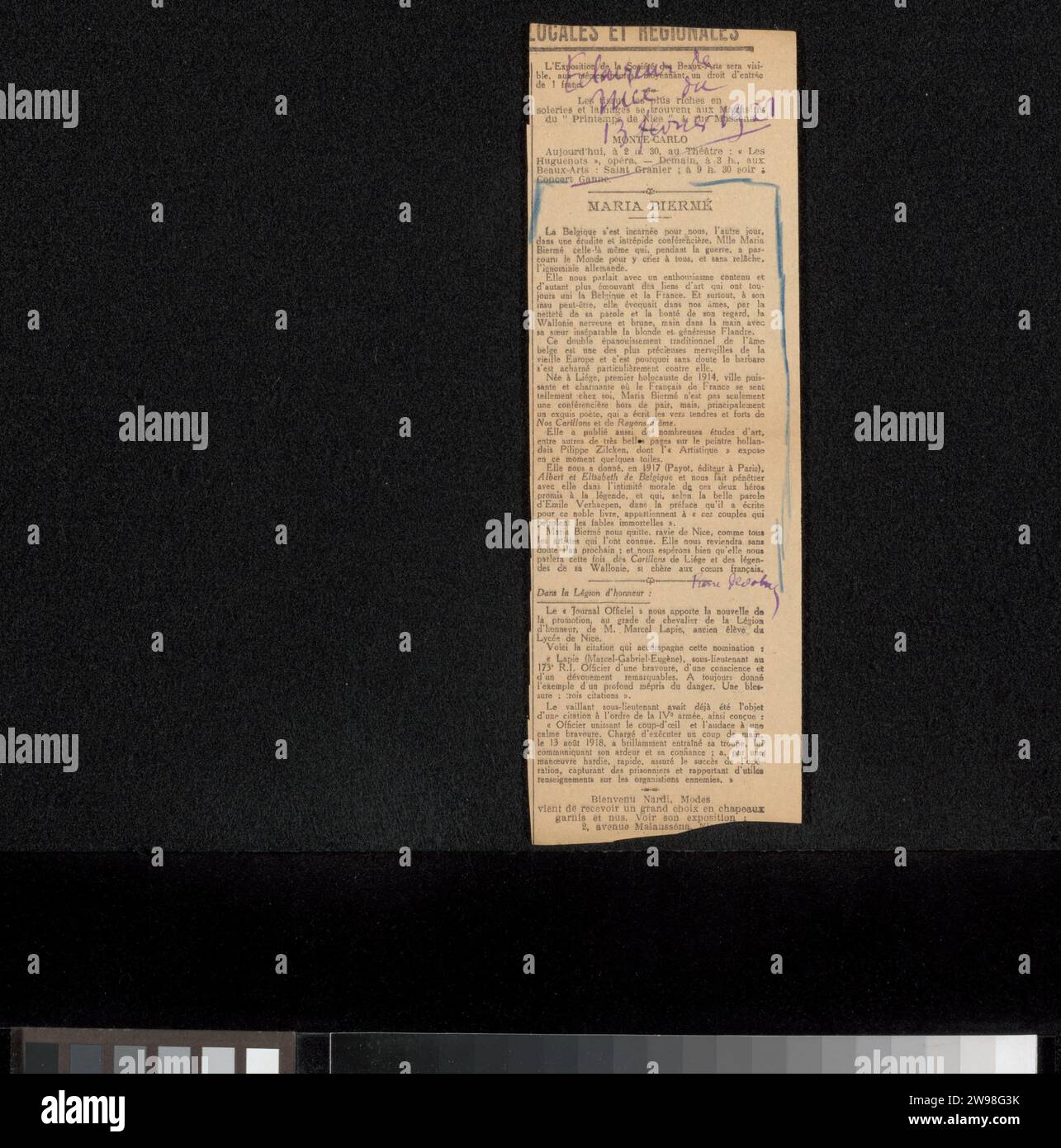 Newspaper clipping from the Philip Zilcken archive, 1921 Nice paper ...