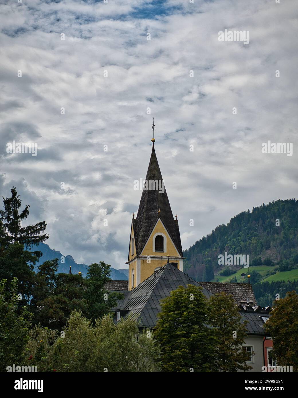 A stunning view of a beautiful church located in the picturesque town ...