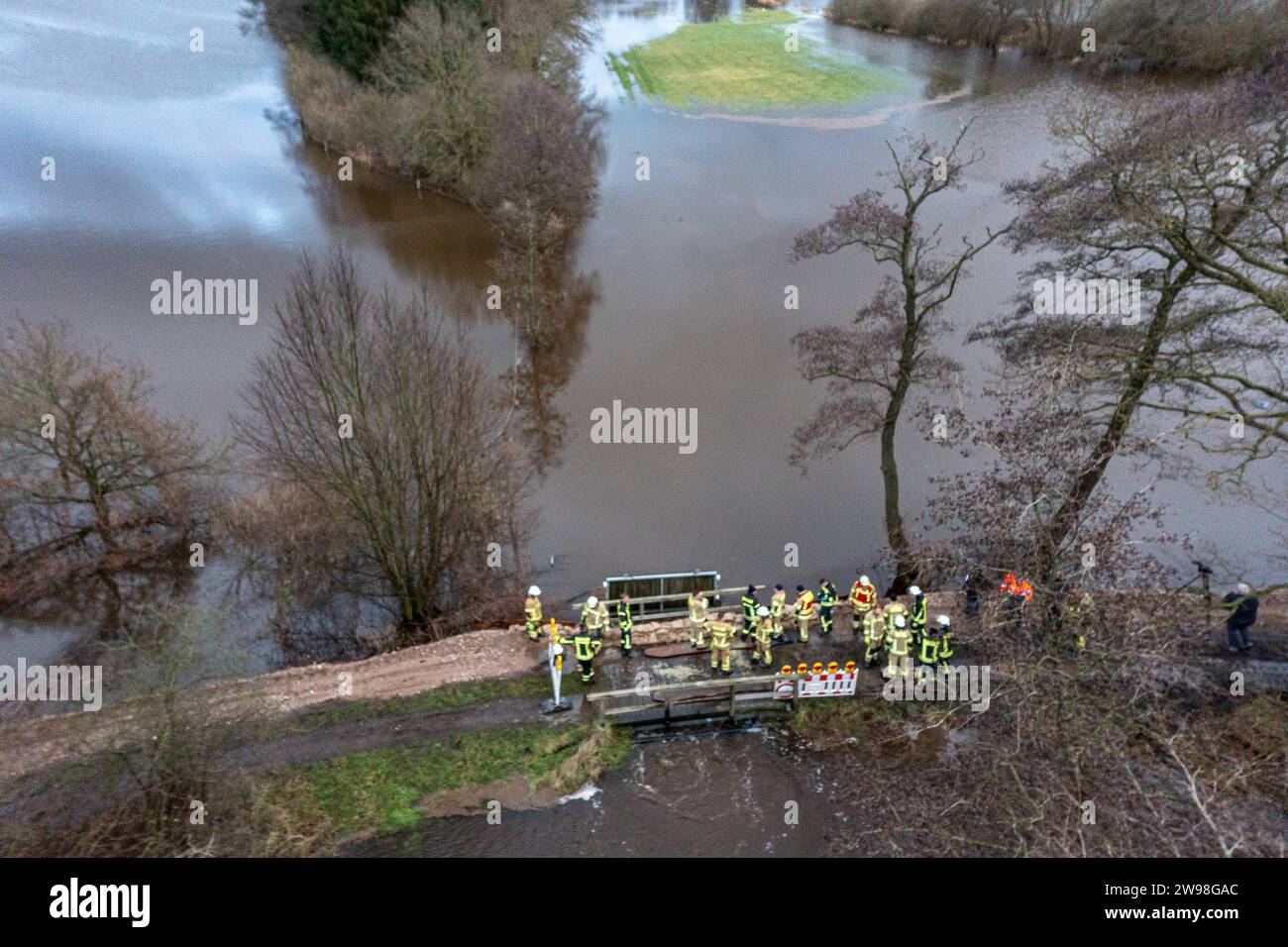 Hochwasser Vechta 2024 / 25.12.2023, Telbrake, Vechta, Hochwasser ...
