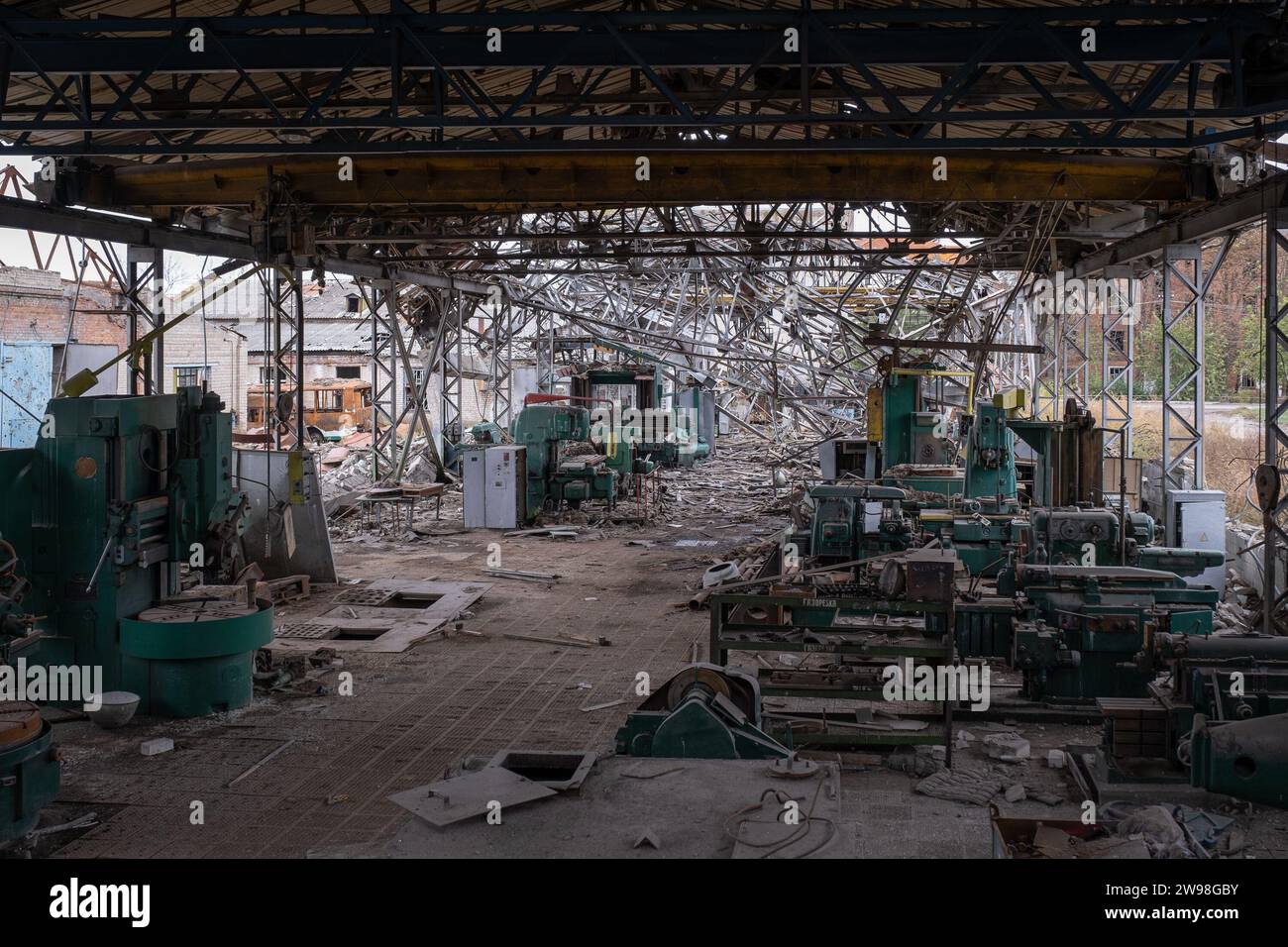 Kupiansk, Ukraine. 8th Oct, 2023. The interior of the bombed Kupiansk ...