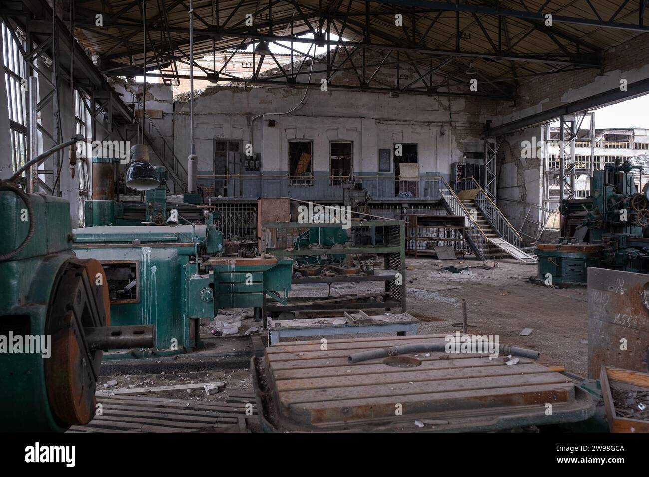 Kupiansk, Ukraine. 8th Oct, 2023. The interior of the bombed Kupiansk ...
