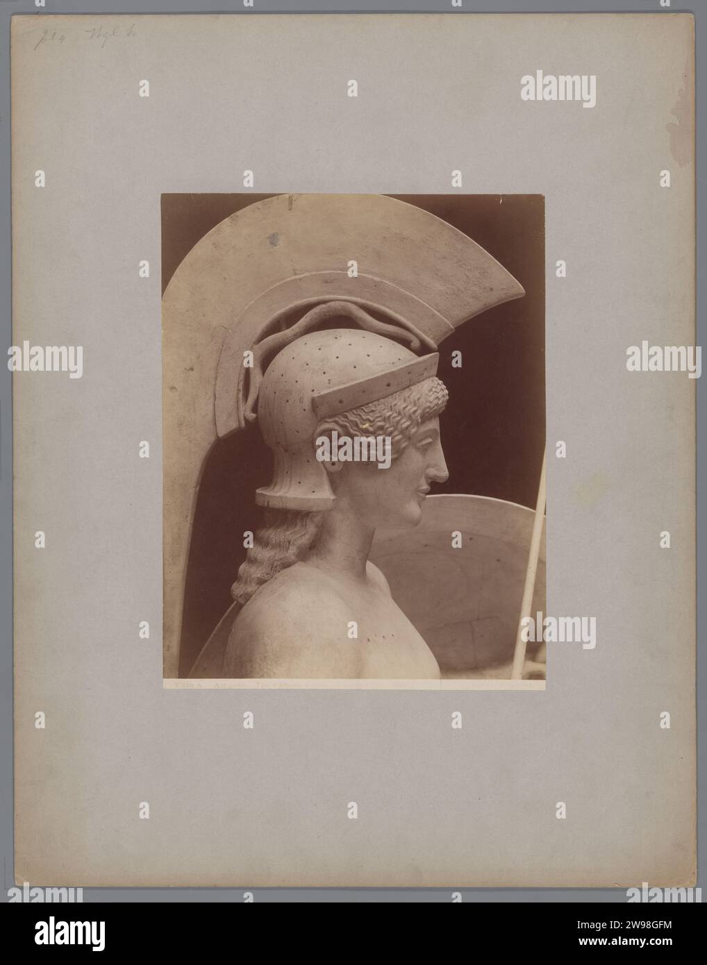 Head of the image of Pallas Athena, from the pediment of the temple in ...