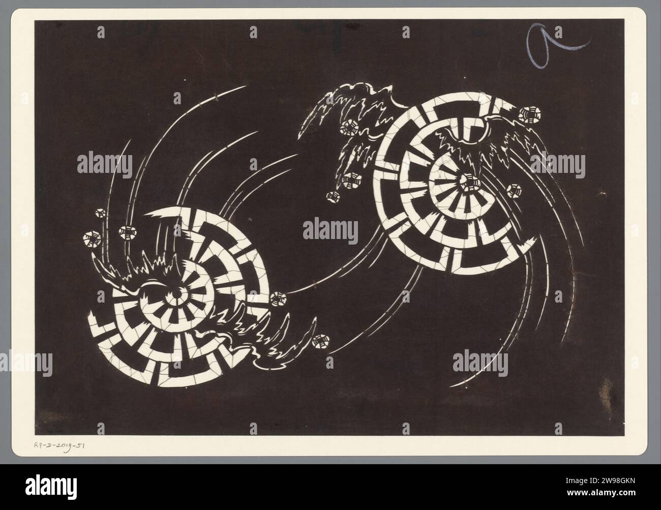 Template with broken wheels, anonymous, 1800 - 1909 Japanese template ...