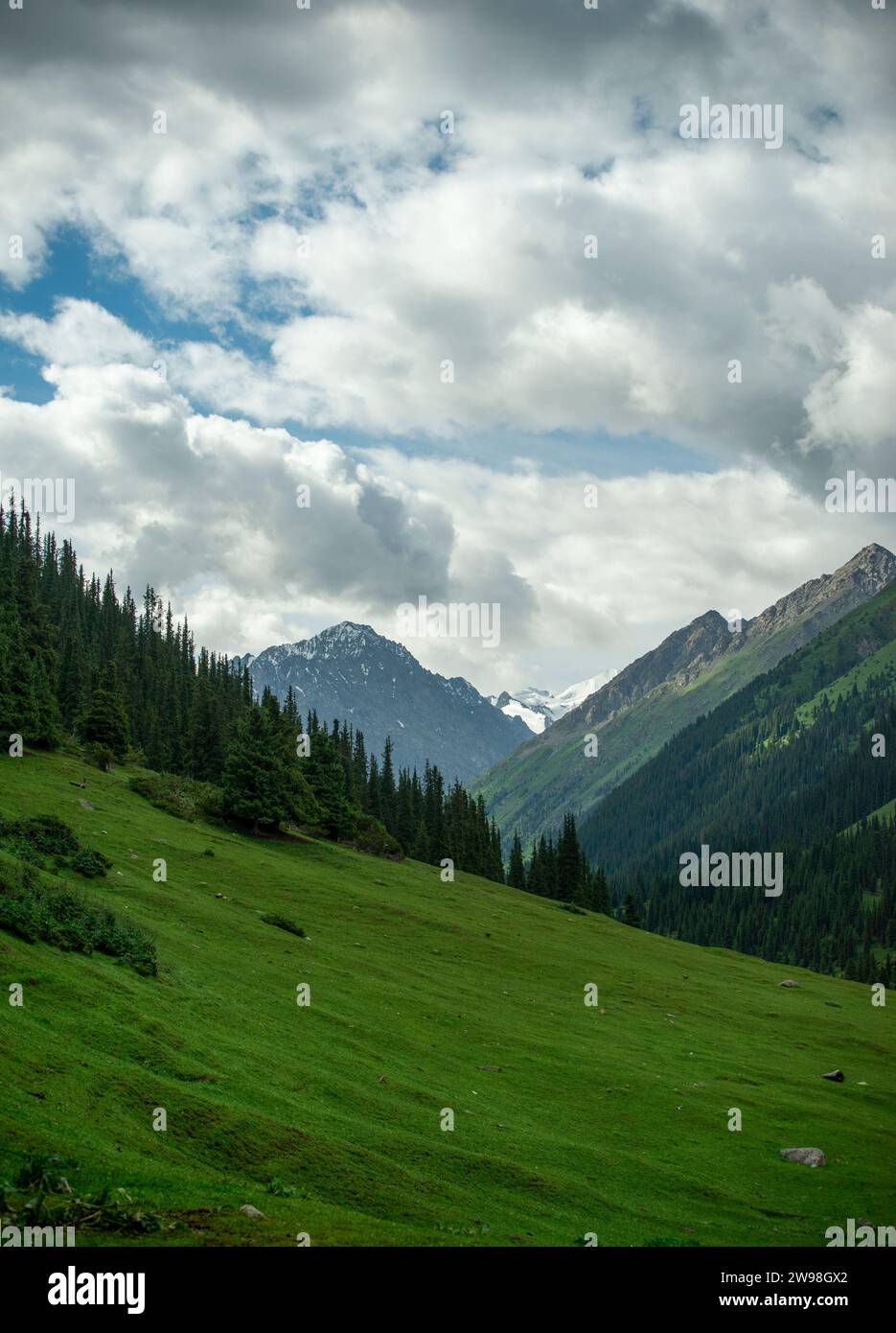 Majestic view of the beautiful mountains in the Altyn-Arashan gorge. A ...