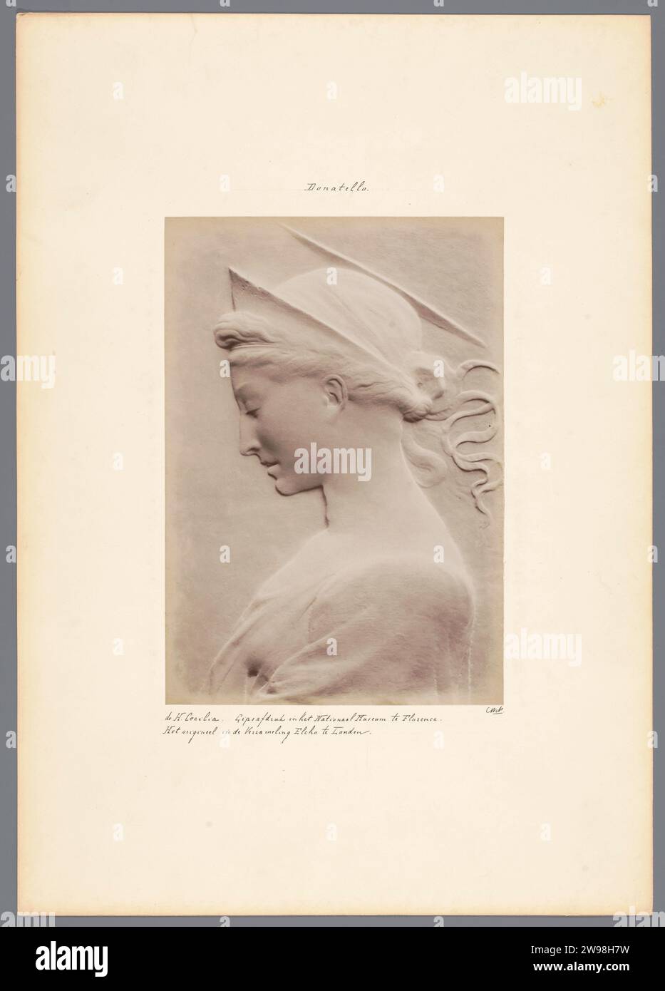 Plaster print of the sculpture holy cecilia by donatello, c. 1875 - c ...