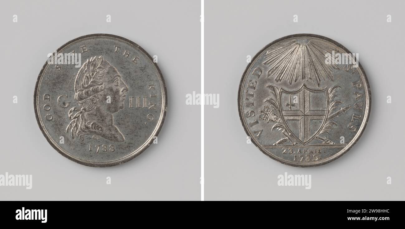 Visit of George III, king of England to St. Paul's Cathedral, monogram ...