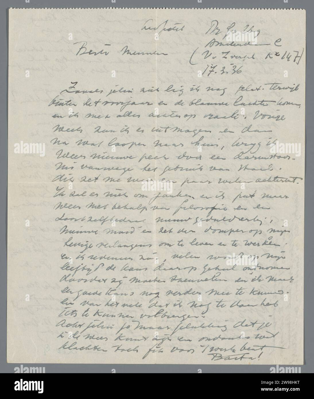 Letter to Jan Ponstijn and Henriëtte Johanna Petronella van Hilten, Leo ...