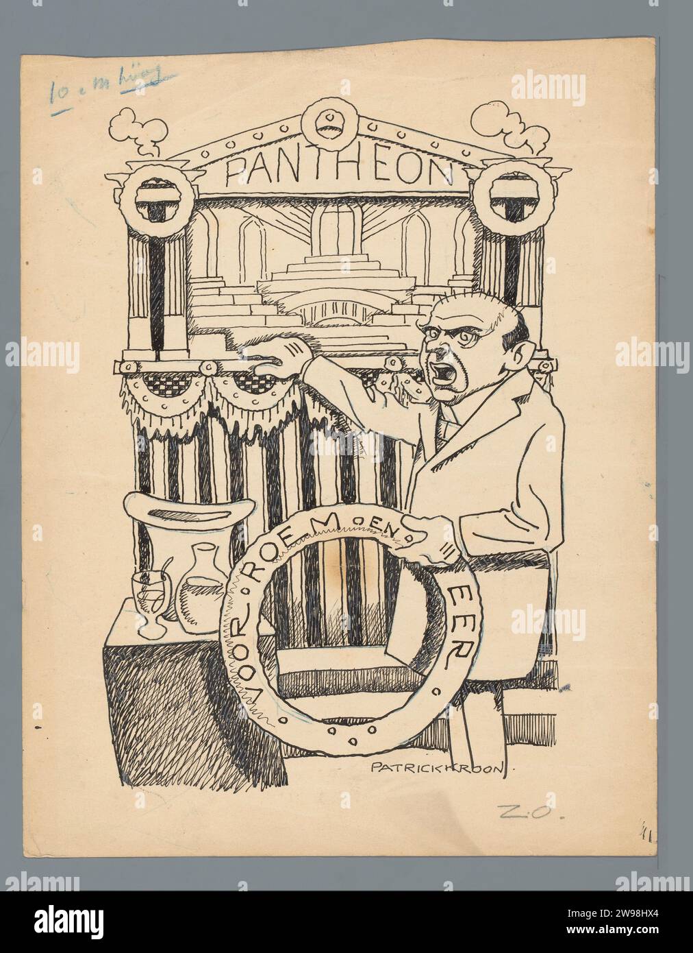 Turning the Pantheon, Patricq Kroon, 1920 - 1930 drawing A seller ...