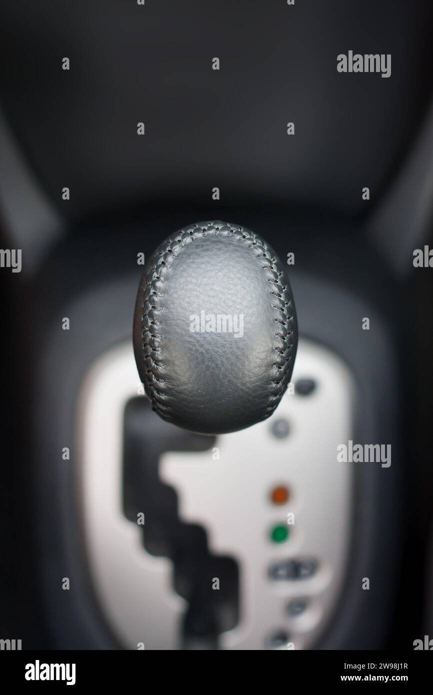 The mechanism switching modes of automatic transmission car closeup ...