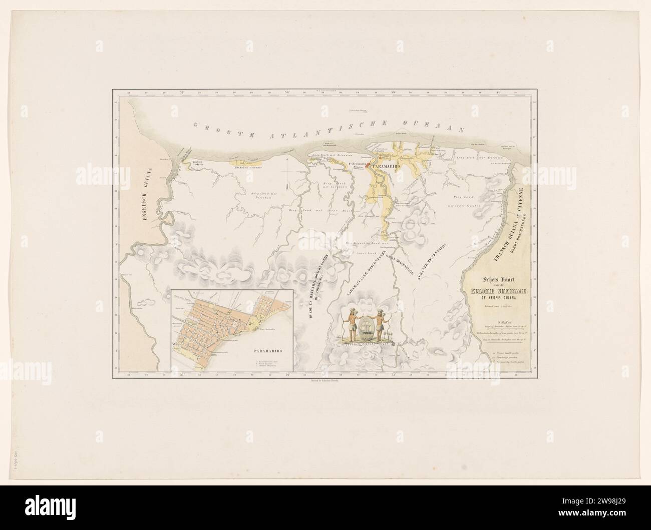 Sketch Map of the Suriname or Ned.sche Guiana colony, Gerard Voorduin ...