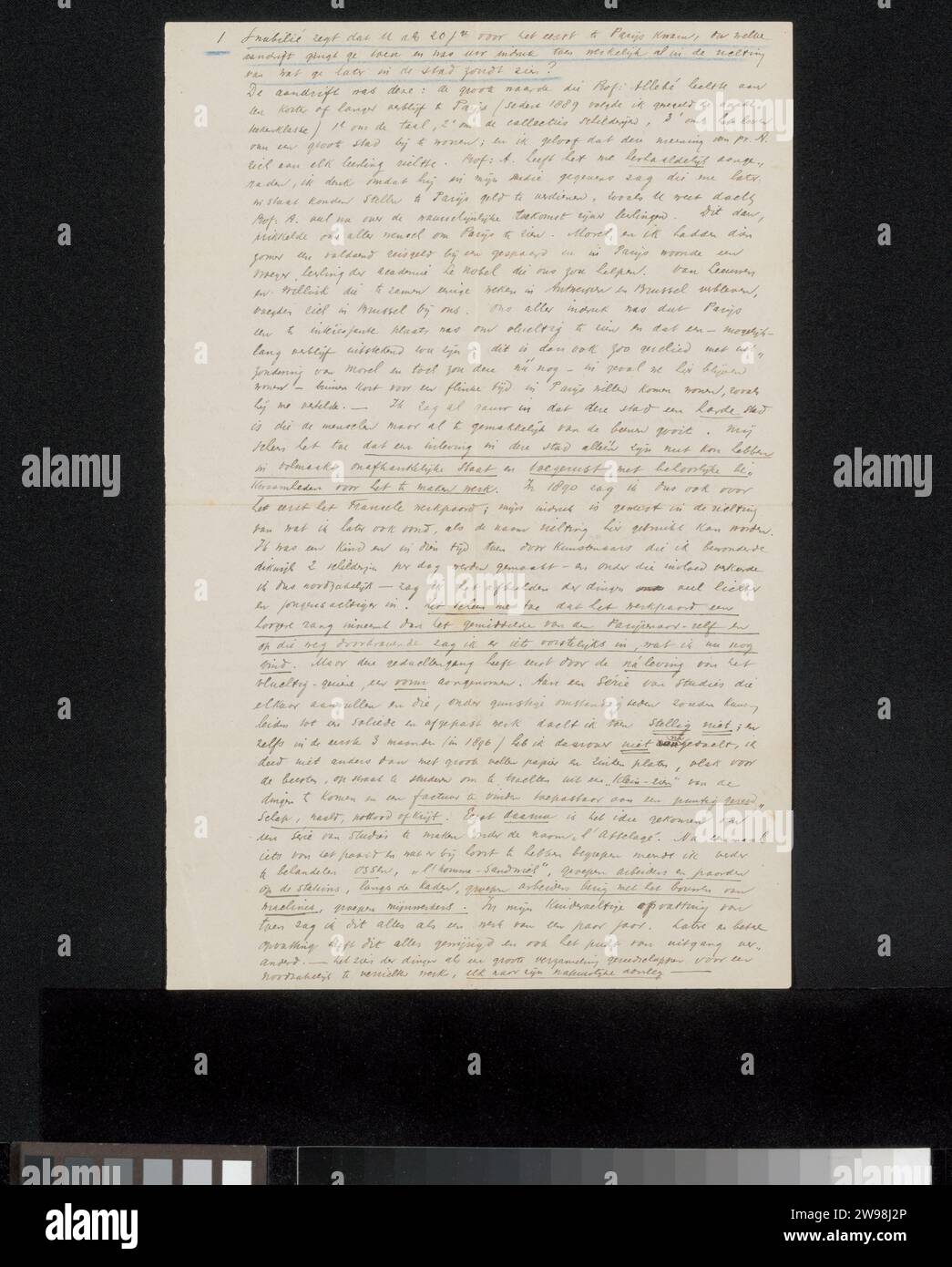 Handwriting to Jan Veth, Pieter Dupont, 1880 - 1911 manuscript paper ...