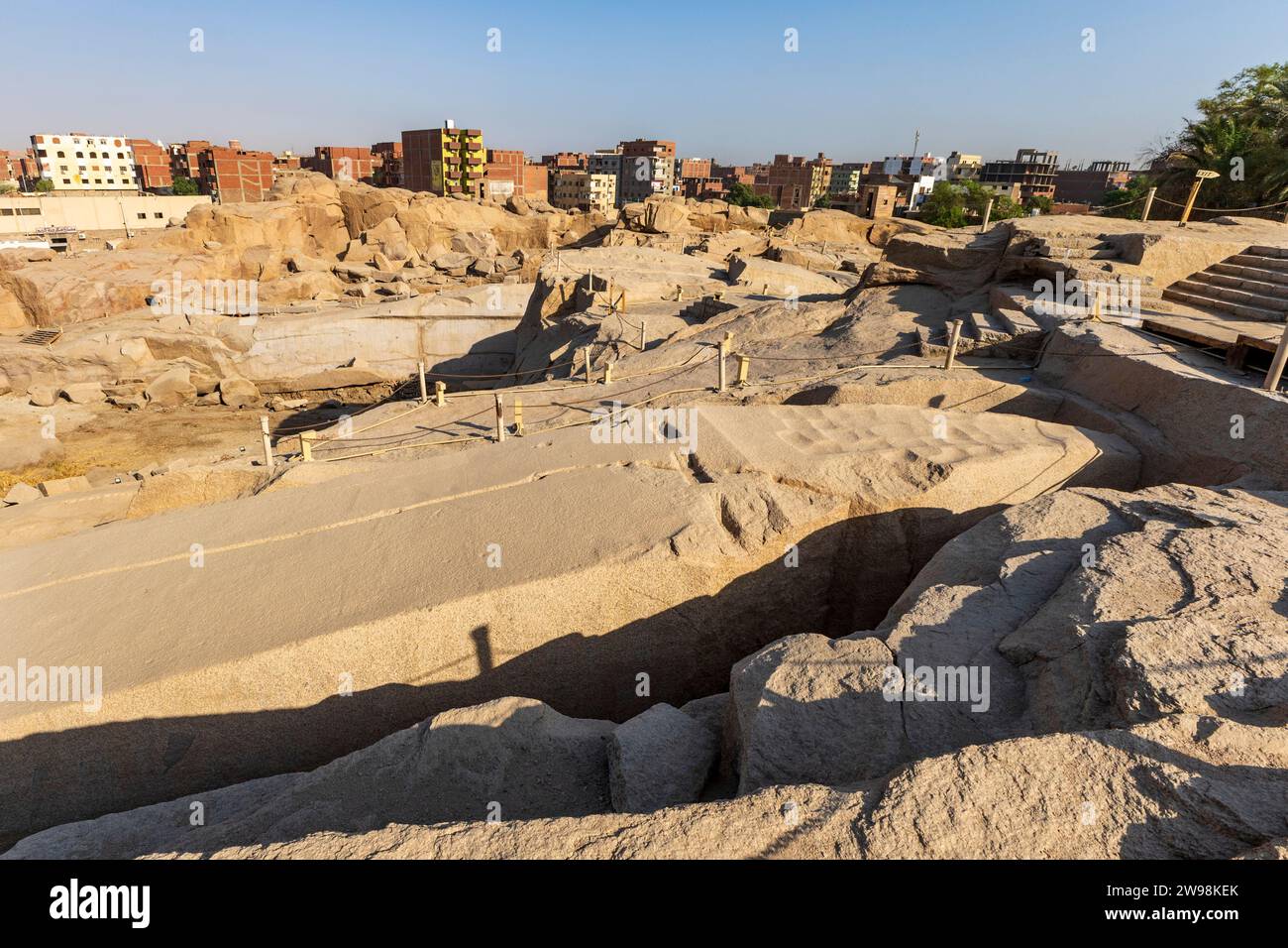 Unfinished obelisk with scoop marks, granite, quarry, Aswan, Egypt ...