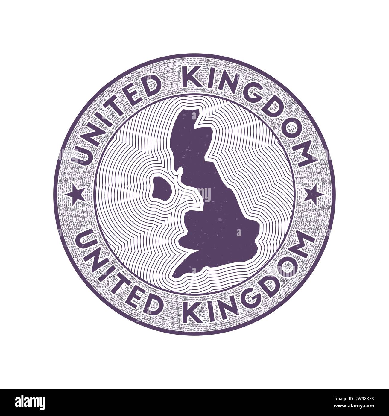 United Kingdom round badge vector. Country round stamp with shape of ...