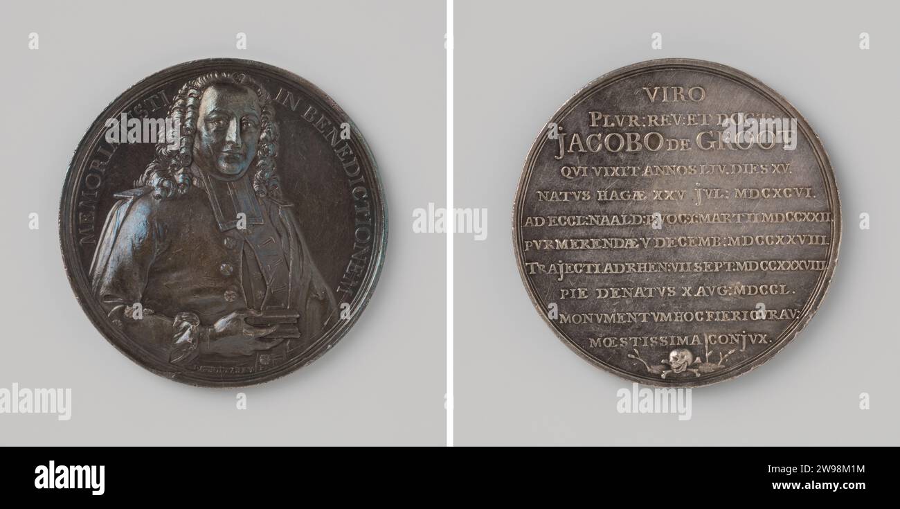 Death of Jacob de Groot 1750, Johan George Holtzhey, 1750 history medal ...
