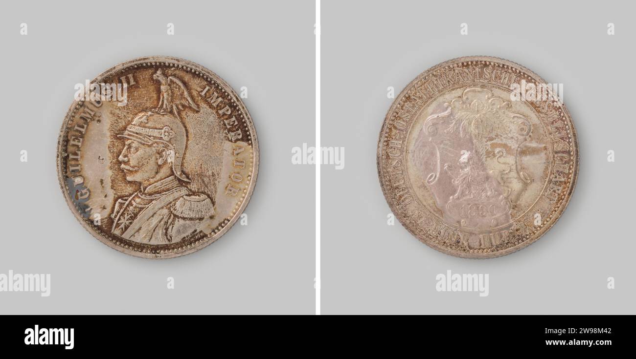 Rupie for German East Africa in the name of Emperor Wilhelm II, 1890 ...