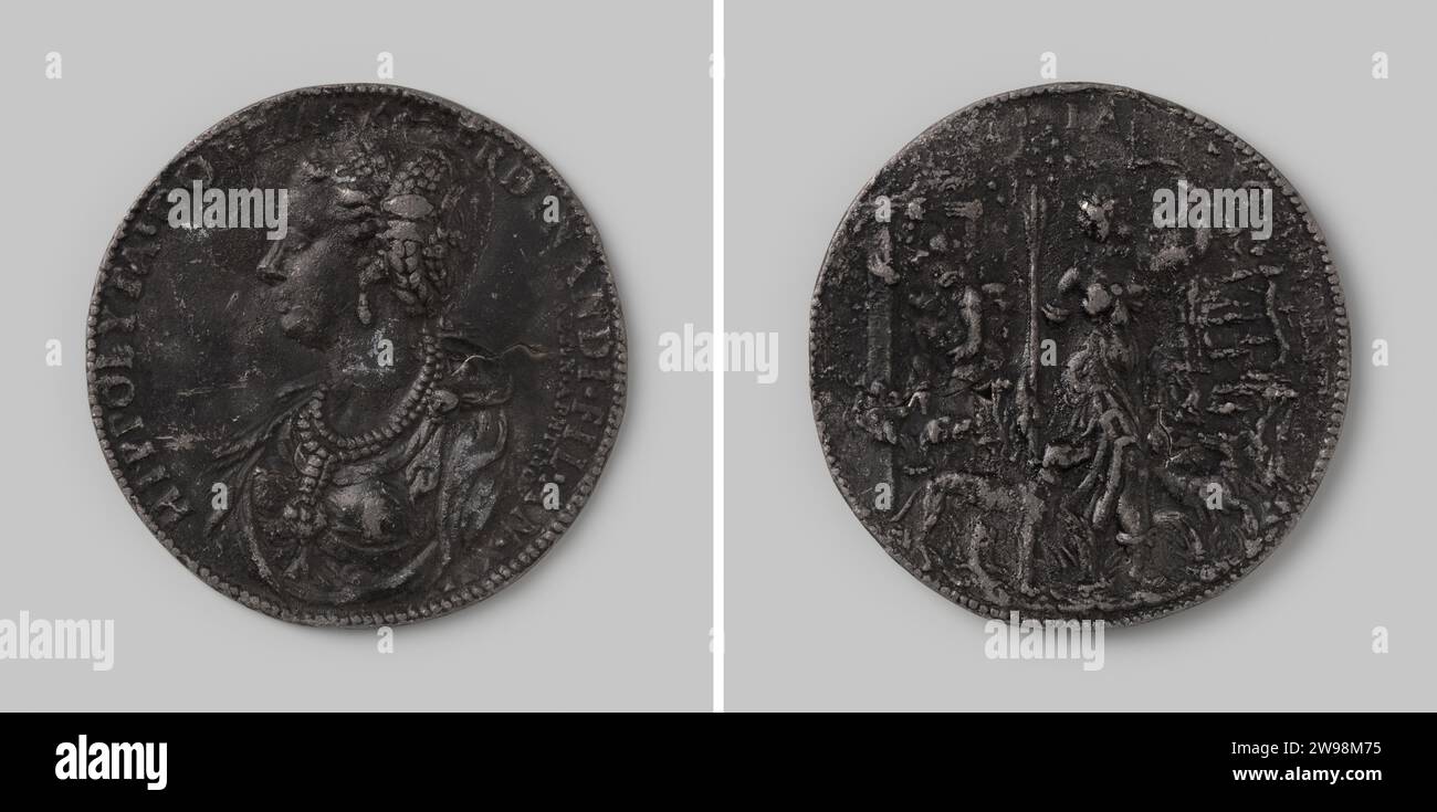 Ippolyta Van Gonzaga, Leone Leoni, c. 1551 history medal Black ...