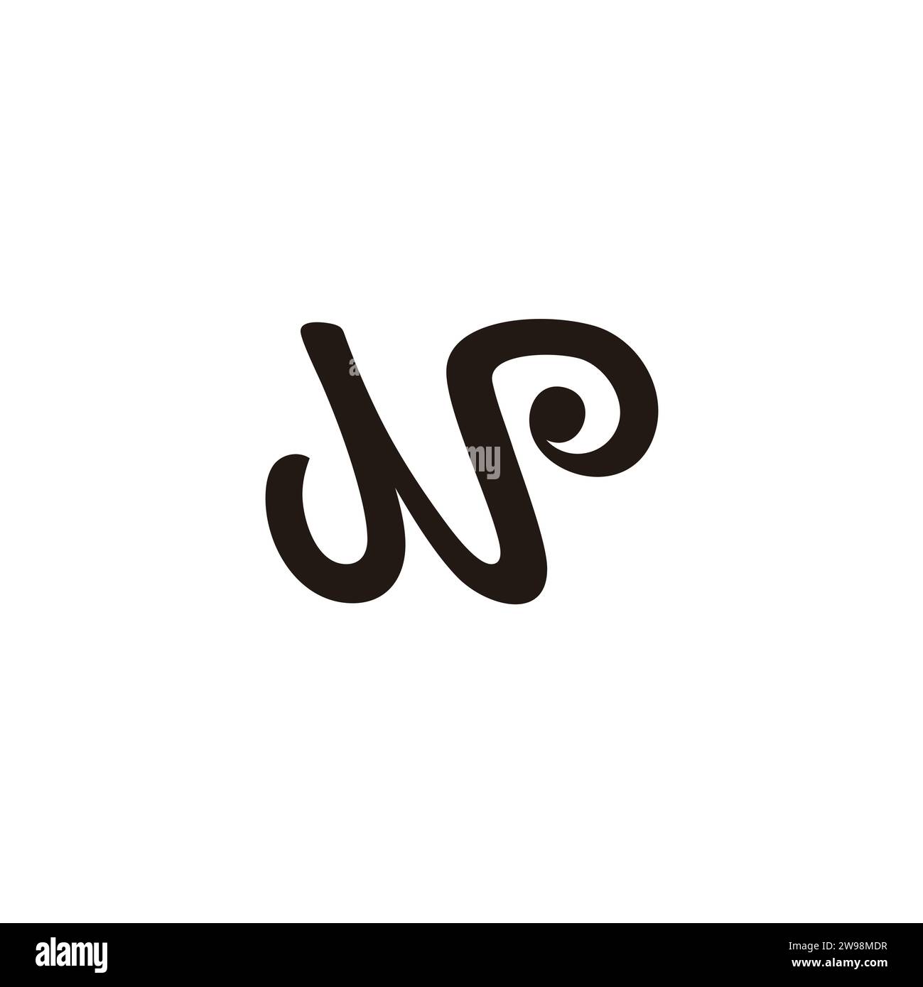 letter np doodle spiral loop logo vector Stock Vector Image & Art - Alamy