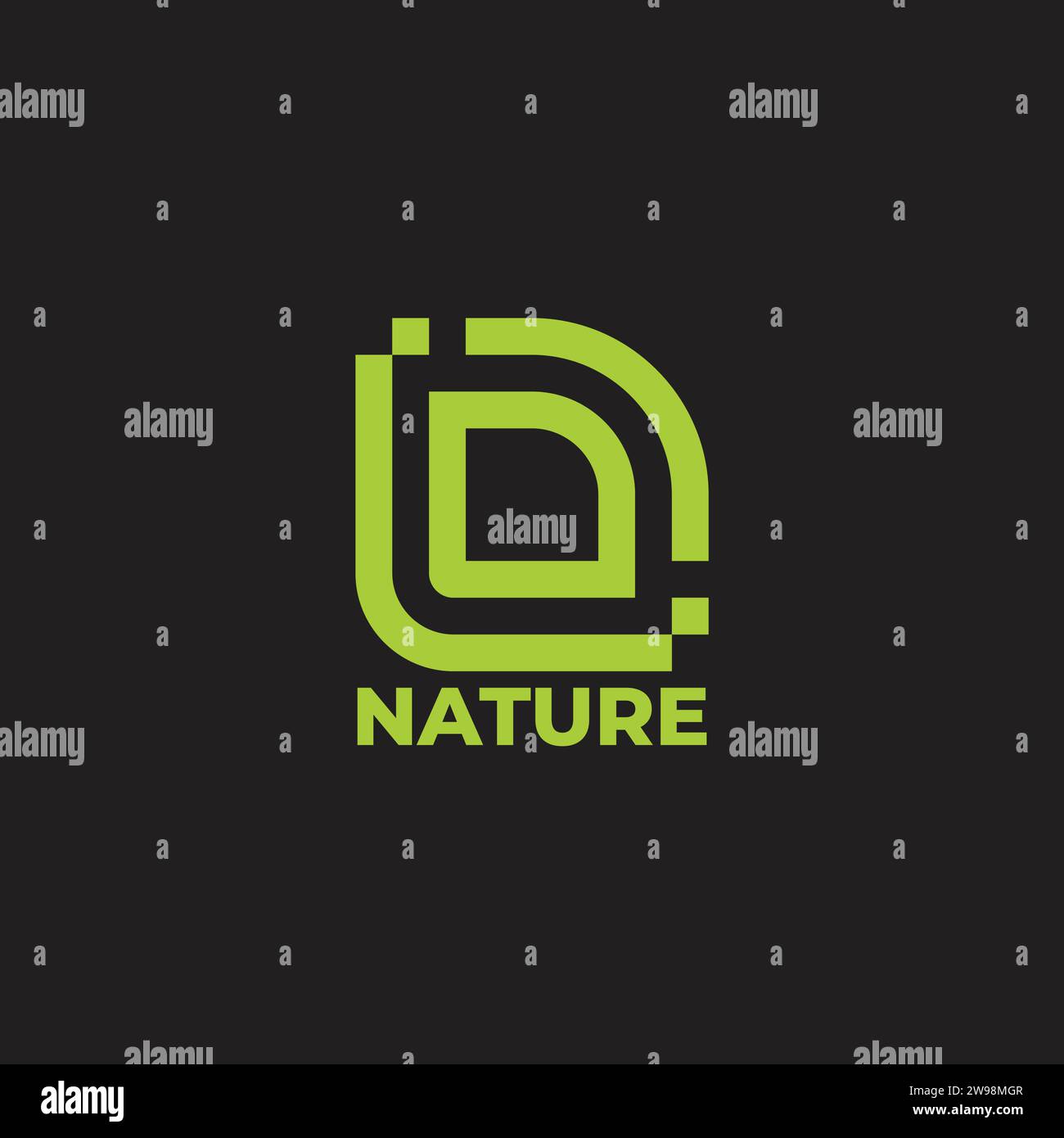letter d i leaf nature simple geometric logo vector Stock Vector Image ...